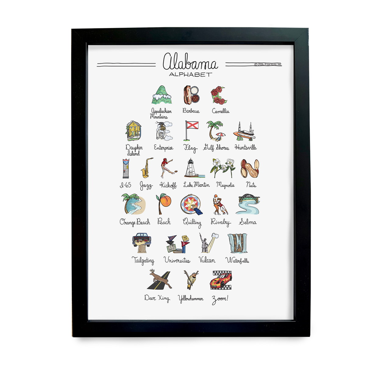 Alabama Alphabet Art – Fish Kiss