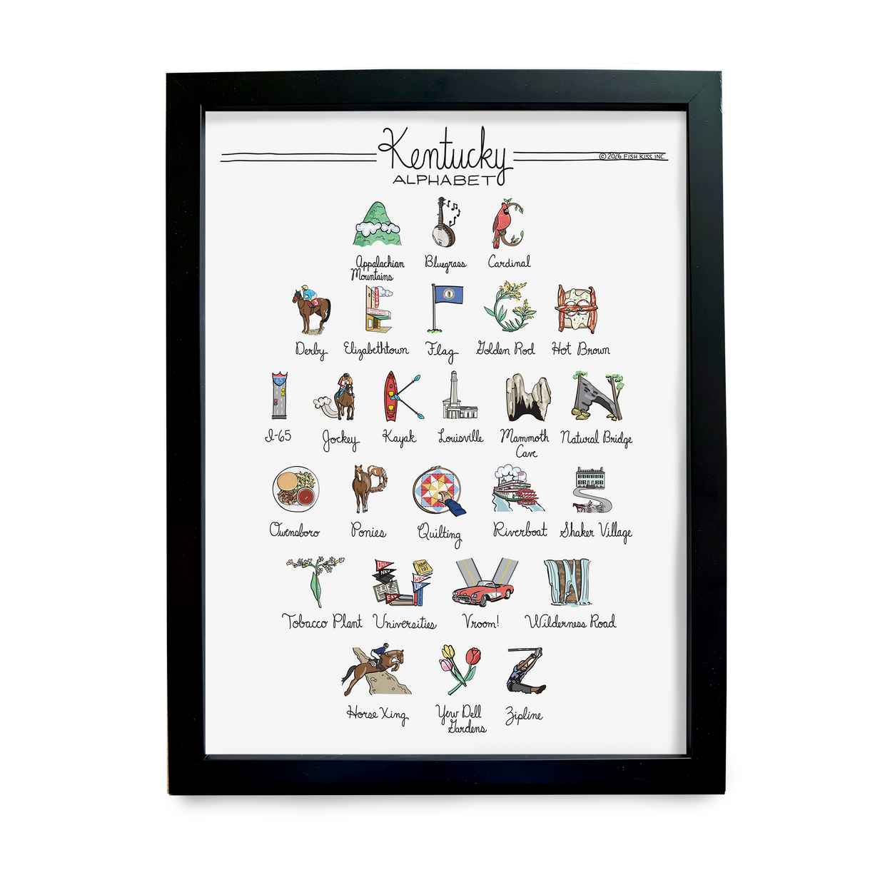 Kentucky Alphabet Art – Fish Kiss