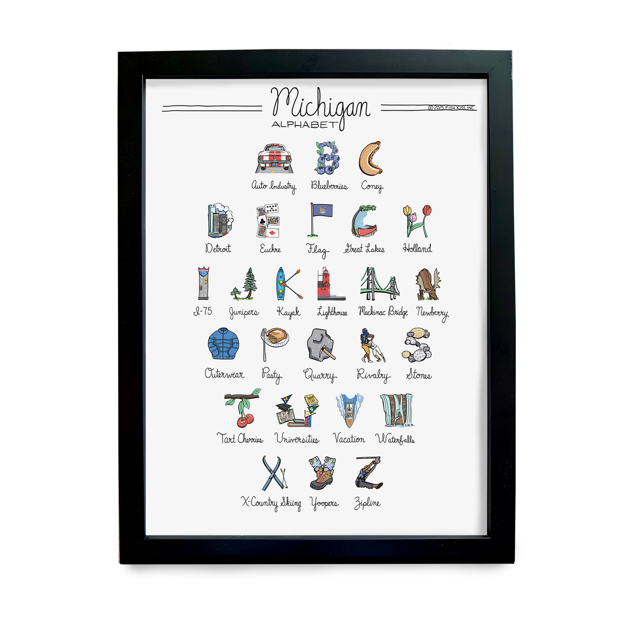 Michigan Alphabet Art – Fish Kiss