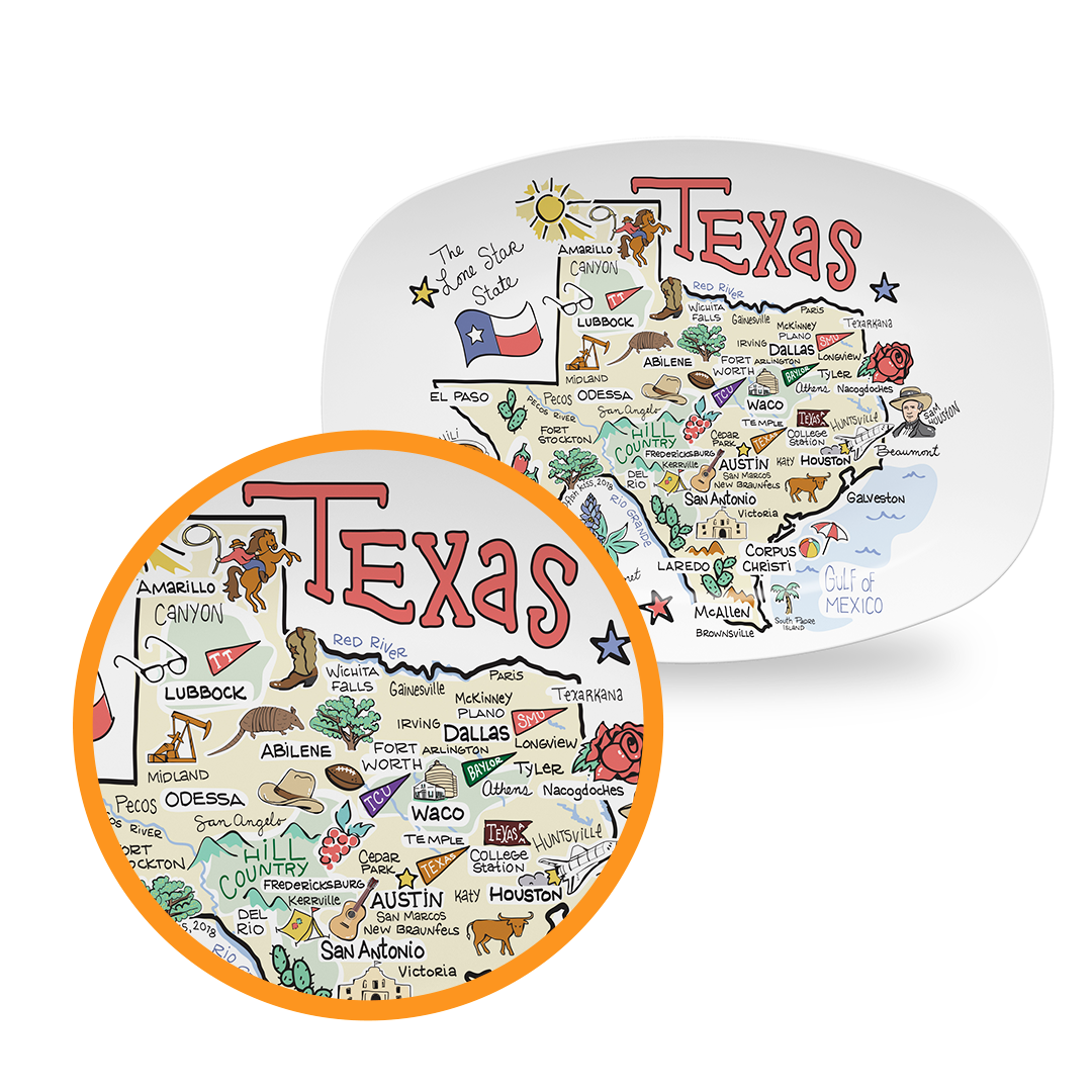 Texas Map Platter – Fish Kiss