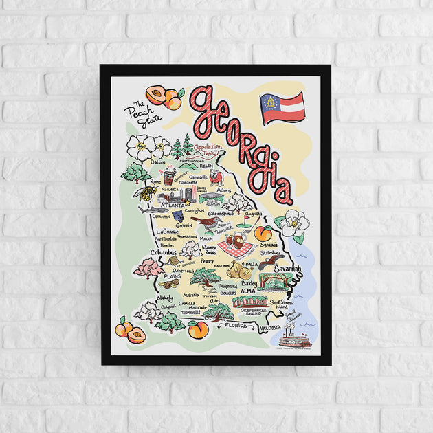 Georgia Map Poster – Fish Kiss