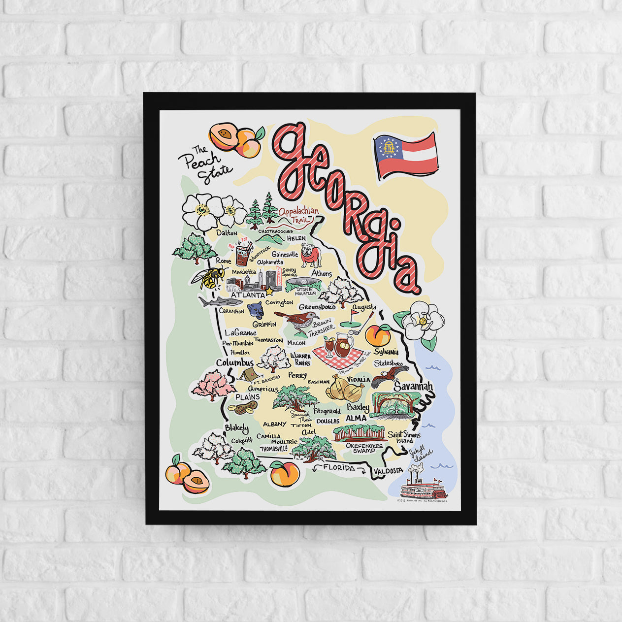 Georgia Map Poster – Fish Kiss