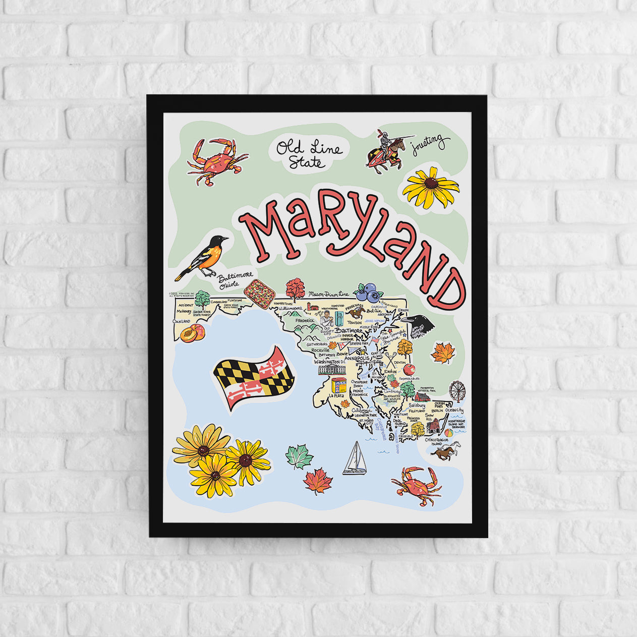 Maryland Map Poster – Fish Kiss