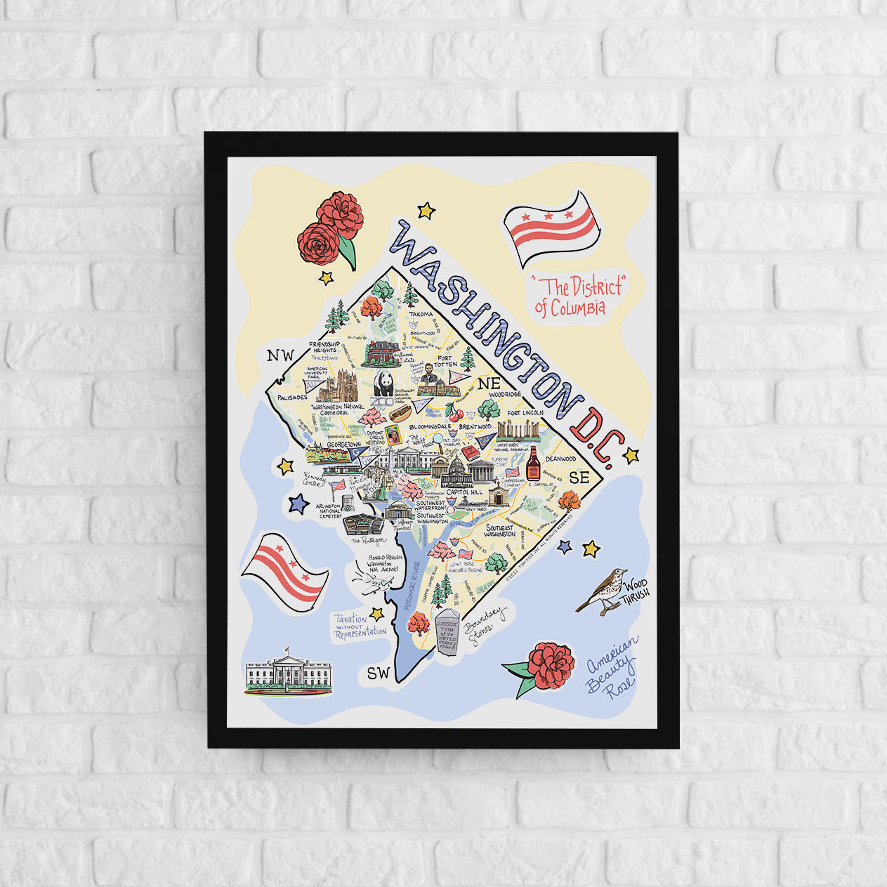 Washington DC Map Poster – Fish Kiss